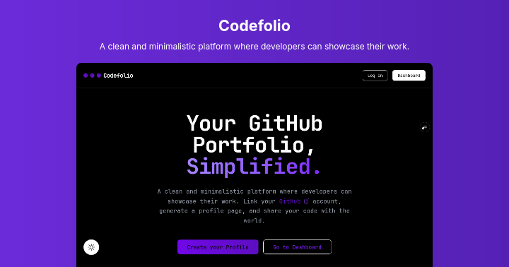 Codefolio — GitHub Portfolio
